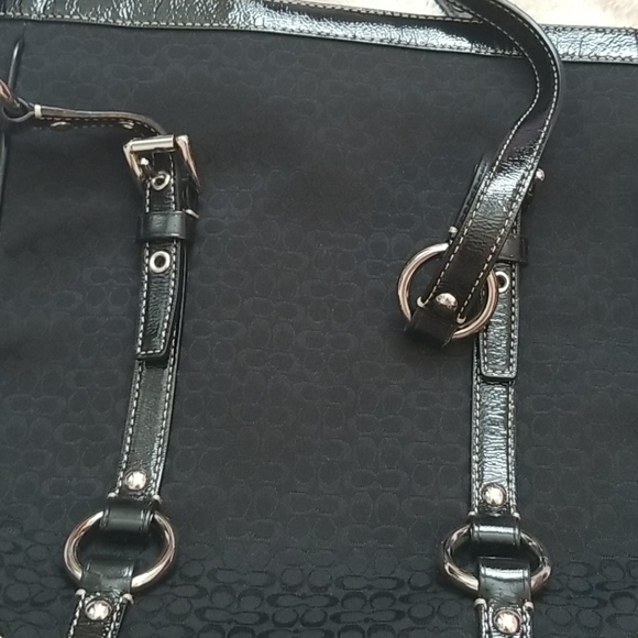 Coach | Bags | Coach Black Purse Signature C Design With Straps | Poshmark